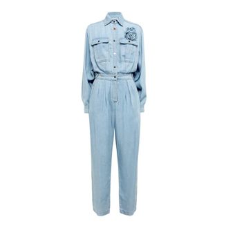 Blugirl Femme, Combinaisons et Ensembles, Bleu, Taille: 38 FR Combinaison en jean Lyocell