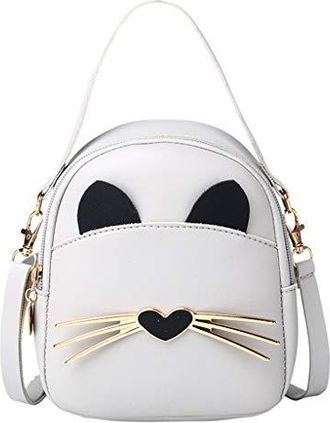 Generic Sac &agrave; dos multifonction en cuir de couleur unie pour femme avec sangles et clips pour sac &agrave; main, gris, taille unique