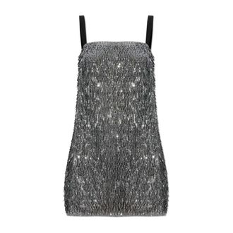 Dolce & Gabbana Paillettenkleid mit Tr&auml;gern - - Dresses - Damen - Grau - S