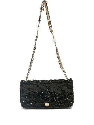 Dolce & Gabbana sac port&eacute; &eacute;paule Miss Charles &agrave; sequins - Noir