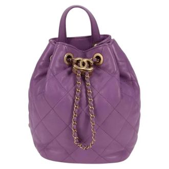 Chanel Pre-owned Cuir sacs-dos - Femme - Pre-owned - Violet - Taille: ONE Size