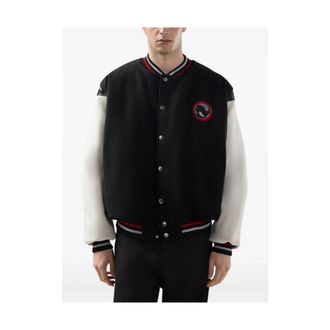 GCDS Schwarze Gestreifte Gerippte Jacke - - Jackets - Herren - Schwarzk - S