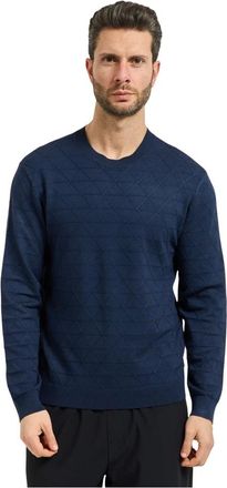 A|X Armani Exchange Homme, Pulls, Bleu, Taille: XL Geometric Jacquard Sweater