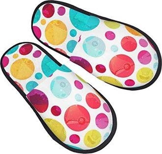 Generic Pantoufles En Feutre Art Color&eacute; Gribouillage &Agrave; Pois Unisexe Pantoufles DHiver Antid&eacute;rapant Chaussons DInt&eacute;rieur Pour Automne Invit&eacute; H&ocirc;tel M