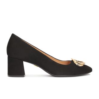 Kazar Nubuk-Pumps mit breitem Absatz - - Shoes - Damen - Schwarzk - 36 1/2 EU