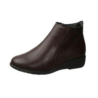 Generic Bottines pour femme &agrave; talon compens&eacute; bas - &Eacute;l&eacute;gantes - Style r&eacute;tro - Bout rond - Antid&eacute;rapantes - Fermeture &eacute;clair lat&eacute;rale - Confortables - Pour la m