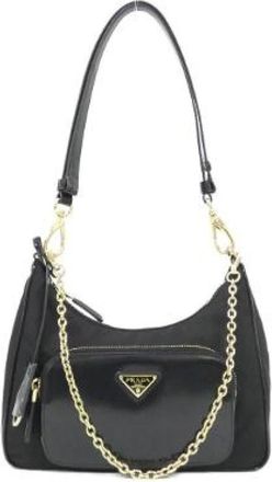 Prada Pre-owned Tessuto Spazzol Shoulder Bag - Femme - Pre-owned - Noir - Taille: ONE Size