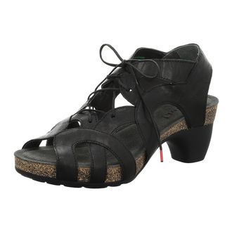 Think Damen TRAUDI chromfrei gegerbte nachhaltige Sandale, SCHWARZ 0000