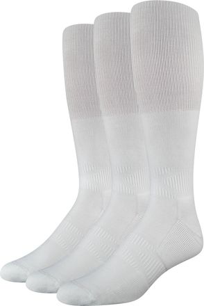 Amazon Essentials Herren Fu&szlig;ballsocken, Sportliche Passform &uuml;ber der Wade mit Zonenpolsterung und Fu&szlig;gew&ouml;lbeunterst&uuml;tzung, 3 Paar, Wei&szlig;, Gr&ouml;&szlig;e 40-47