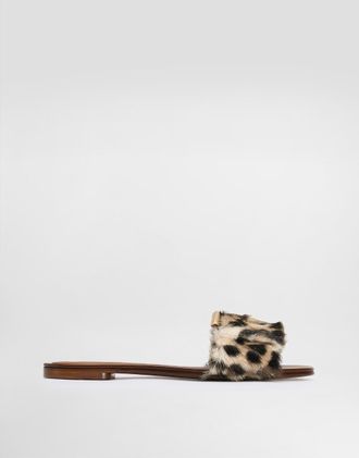 Dolce & Gabbana Leo-print Flat Slippers - Frau Pantoletten Und Mules Drucken 36.5