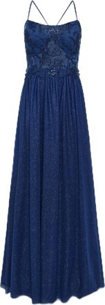 Vera Mont Damen Abendkleid im Glitzer-Look 36, Dunkelblau/Grau