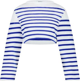 Jean Paul Gaultier Gestreiftes Cropped-Oberteil - Weiß