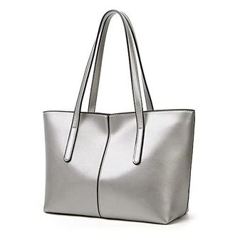 Generic Sac fourre-tout de grande capacit&eacute; en cuir souple pour femme Sac &agrave; main classique tendance Sac &agrave; bandouli&egrave;re fourre-tout pour femme avec fermeture &eacute;cl