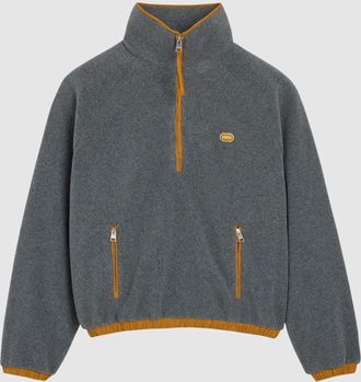 Ami Sweatshirt Ami Half Zipped Gris Cendre