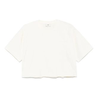 Autry Wei&szlig;es Crew Neck Logo Patch T-Shirt - - Tops - Damen - Wei&szlig; - M