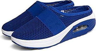 Generic 2025 Air Cushion Slip-on Walking Shoes Orthopedic Diabetic Walking Shoes, Air Cushion Shoes for Women, Mesh Orthopedic (Bright Blue,43)