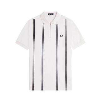 Fred Perry Piqu&eacute; Polo Half-Zip - - Tops - Herren - Wei&szlig; - 2XL