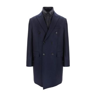 Fay Single-Breasted Coat - - Coats - Herren - Blau - XL