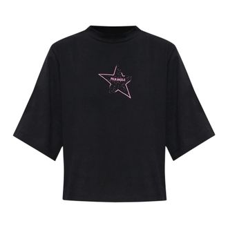 Palm Angels Icon Box T-Shirt - - Tops - Damen - Schwarzk - M