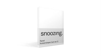 Snoozing Flanell - Kissenbez&uuml;ge - 2er-Set - 40x60 cm - Wei&szlig;