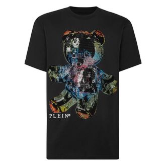 Philipp Plein T-Shirt Rundhals Teddy Glass - - Tops - Herren - Schwarzk - 2XL