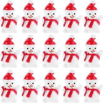 Angoily 20 St&uuml;ck Mini Schneemann Figuren, Mini Harz Schneemann Miniatur Ornament Kleine Figuren F&uuml;r Weihnachten Garten Deko DIY Micro Landschaft Szenen DIY