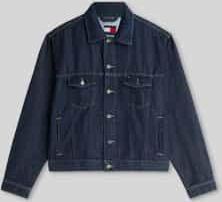 Tommy Jeans Regular Fit Jeansjacke aus Baumwoll-Leinen-Mix