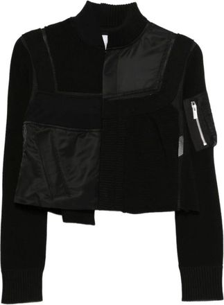 sacai Femme, Vestes, Noir, Taille: 40 FR Outerwear Sacai