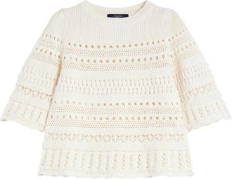 Max Mara Femme, Pulls, Blanc, Taille: 36 FR Tricot ras du cou