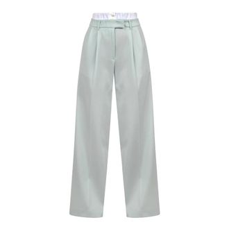 Liviana Conti Gabardinehose mit doppeltem Bund - - Trousers - Damen - Gr&uuml;n - 2XL