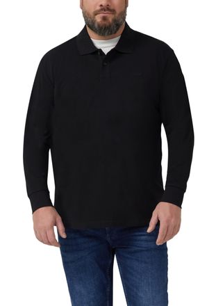 s.Oliver Langarm-Poloshirt aus Baumwoll-Piqu&eacute; mit B&uuml;ndchen