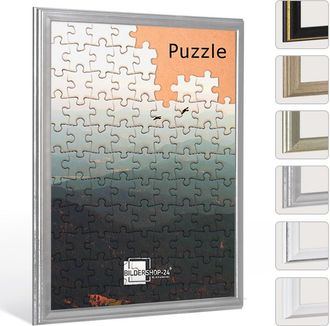 Bildershop-24 Puzzlerahmen KALYPSO Silberglanz Vintage 60 x 80 cm (ca. 1500 Teile)