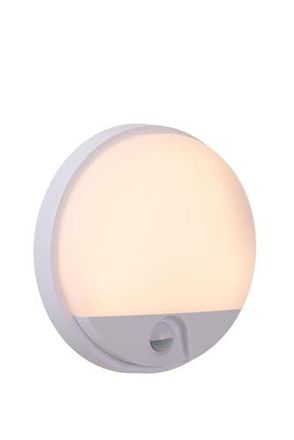 Lucide HUPS IR - Wandleuchte Innen/Außen - Ø 21 cm - LED - 1x10W 3000K - IP54 - Bewegung und Tag/Nacht-Sensor - Weiß