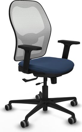 Piqueras y Crespo Schreibtischstuhl wei&szlig; und blau Jorquera mit 2D-Armen, h&ouml;henverstellbare Lendenwirbelst&uuml;tze, ausgestattet mit Syncro/Traslack und injiziertem Schaumst