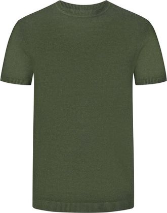 Tom Rusborg Leichtes Strick-T-Shirt mit frontseitiger Reiskornstruktur in