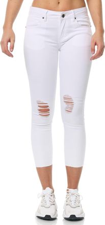 Tazzio Jeans Damen Skinny Fit Stretch Hose Denim Jeanshose Slim F111 (Weiß, 46)