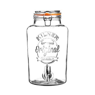 Kilner ROUND B&uuml;gelverschluss Getr&auml;nkespender, 5 Liter, Glas/Edelstahl/Kunststoff, Ma&szlig;e: 25,4 x 18,2 x 31,5 cm