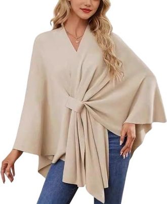 Generic Ch&acirc;le - Couverture ouverte sur le devant, ch&acirc;les et enveloppes, ch&acirc;le &eacute;l&eacute;gant, cape ch&acirc;le, poncho cardigan pour robes de soir&eacute;e, abricot, Refer to des