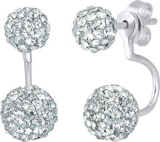 Elli Ohrringe Damen Kugel im Front-Back Trend mit Kristalle in 925 Sterling Silber