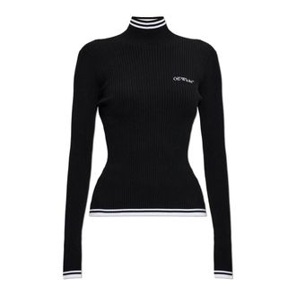 Off-white Femme, Pulls, Noir, Taille: 40 FR Pull &agrave; col roul&eacute; c&ocirc;tel&eacute;