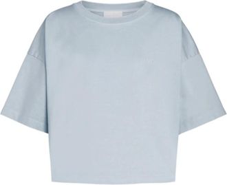 Dondup Femme, Tops, Bleu, Taille: 38 FR T-shirt court &agrave; col rond