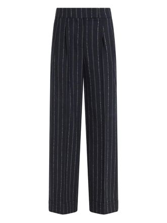 PESERICO pantalon &agrave; rayures - Bleu