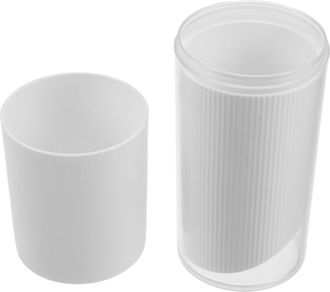 NUOBESTY Reise Zahnb&uuml;rstenhalter Kunststoff Mit Deckel Tragbarer Mundsp&uuml;lbecher F&uuml;r Zuhause B&uuml;ro Camping