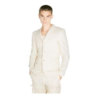 Comme Des Gar&ccedil;ons Wollmischungsblazer mit Rei&szlig;verschluss - - Jackets - Herren - Beige - L