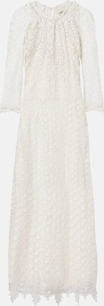 Isabel Marant Robe longue Hayra en guipure de coton