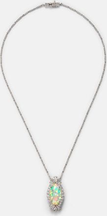 Yeprem Halskette Reign Supreme aus 18kt Wei&szlig;gold (750/1000) mit Diamanten und Opal