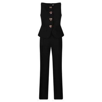Self Portrait Wollkrepp-Jumpsuit - - Jumpsuits & Playsuits - Damen - Schwarzk - 2XS