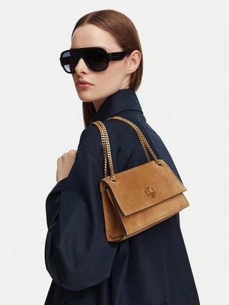 Tory Burch Tory Burch Handtasche Kira Turnlock Suede Mini Bag 178150 Braun