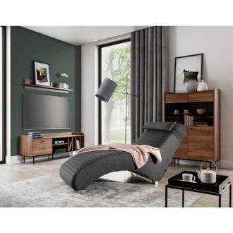 Fun M&ouml;bel Relaxliege Liege Sessel ABRAMO in Stoff Lisbon Schwarz