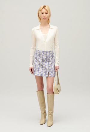 Claudie Pierlot Jupe courte trap&egrave;ze monogramme